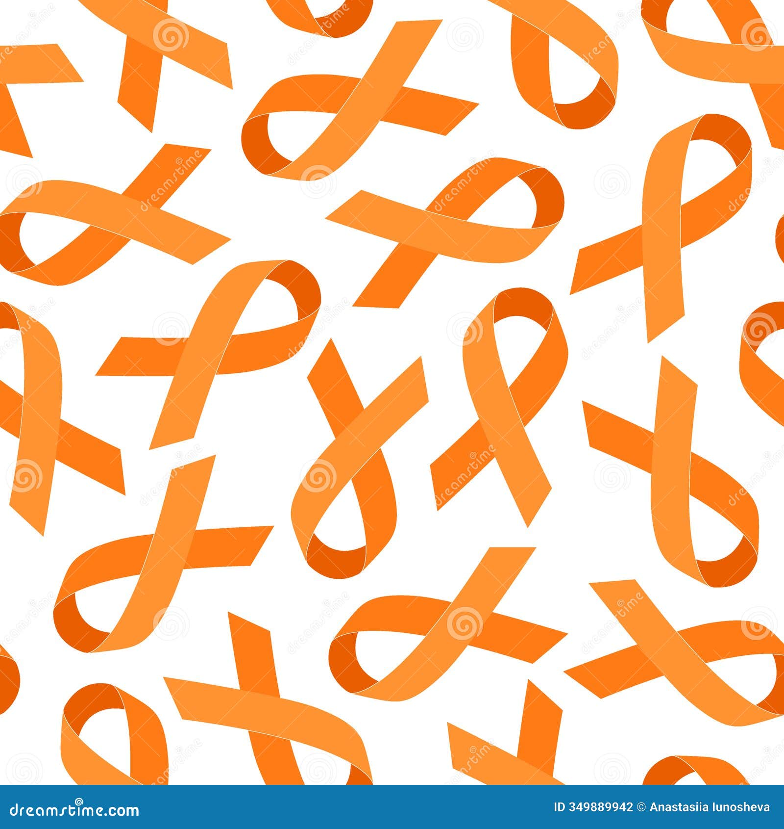 Leukemia Awareness Month. Seamless Pattern with Orange Ribbons Stock ...