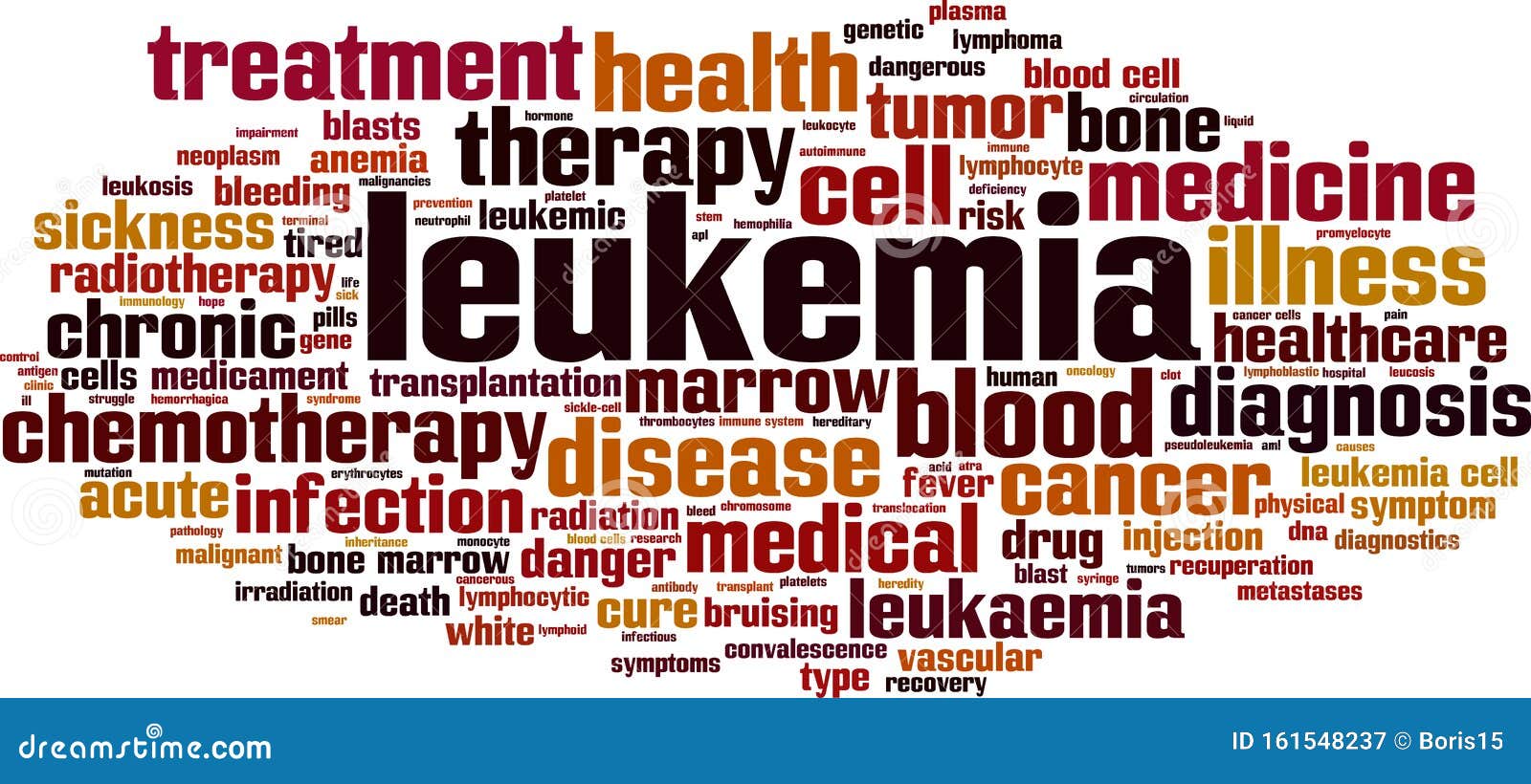 Leukemia word cloud stock vector. Illustration of fever - 161548237