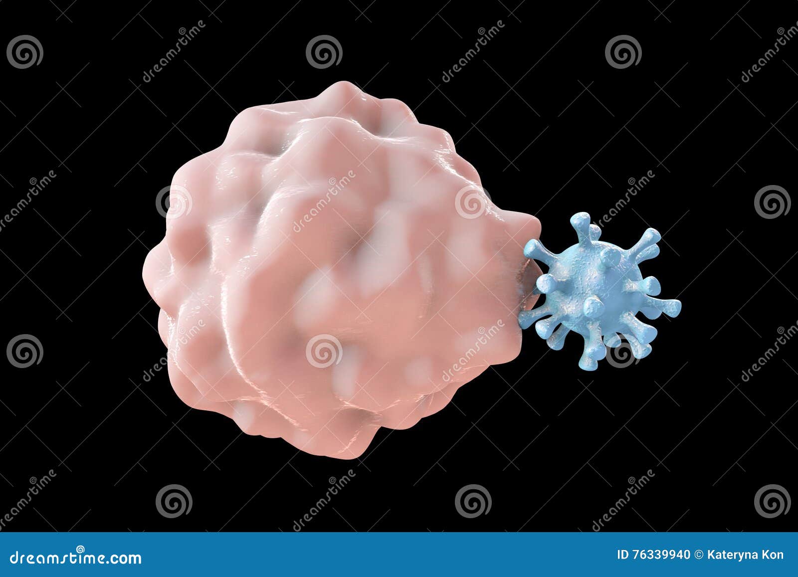 Leukocyte engulfing virus stock photo. Image of medicine - 76339940