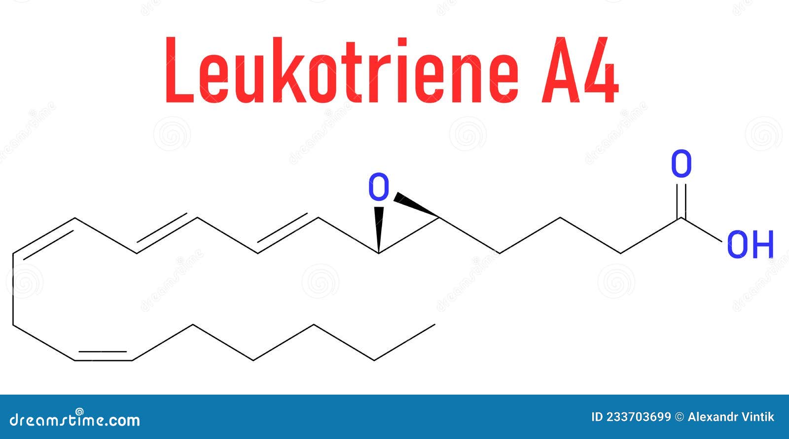 Leukotriene A4 LTA4 Molecule. Skeletal Formula. Chemical Structure ...