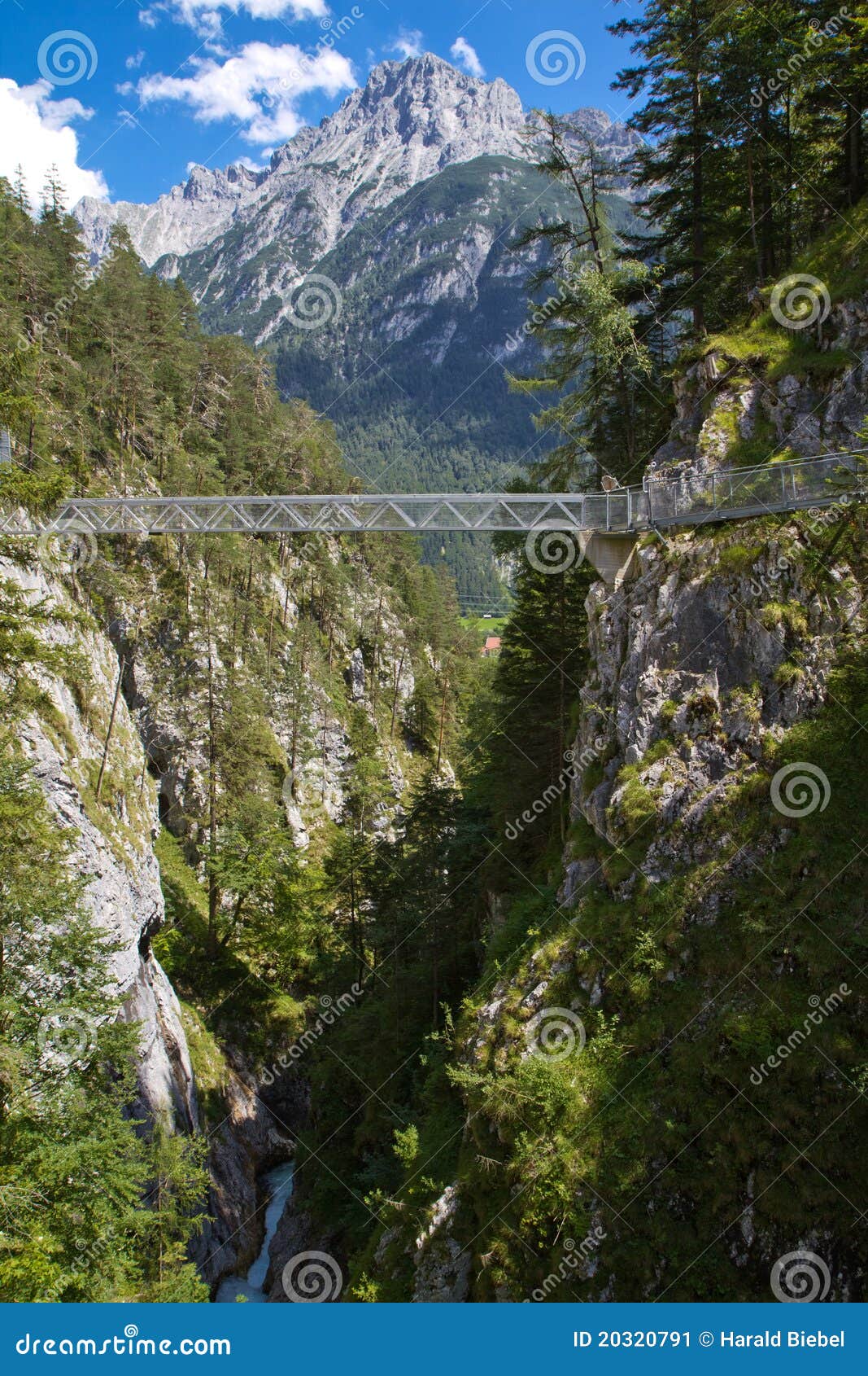 Leutasch Gorge in the German Alps Stock Image - Image of footpath ...
