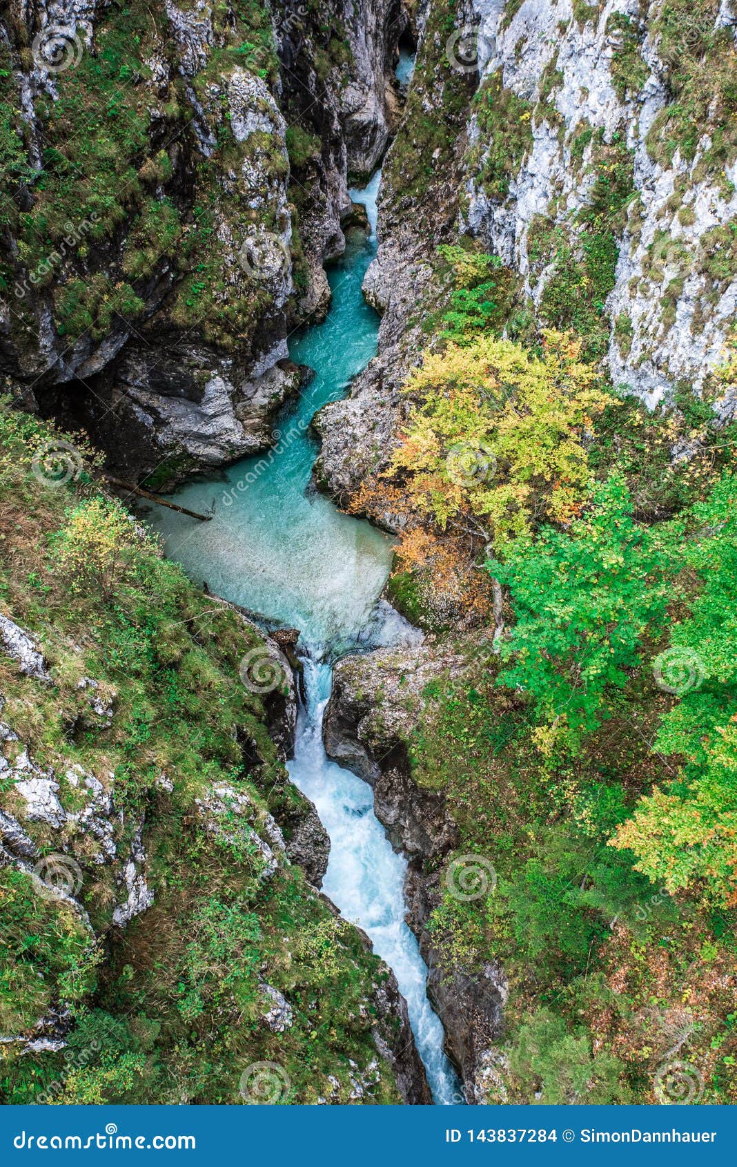 Leutaschklamm - Wild Gorge with River in the Alps of Germany Stock ...