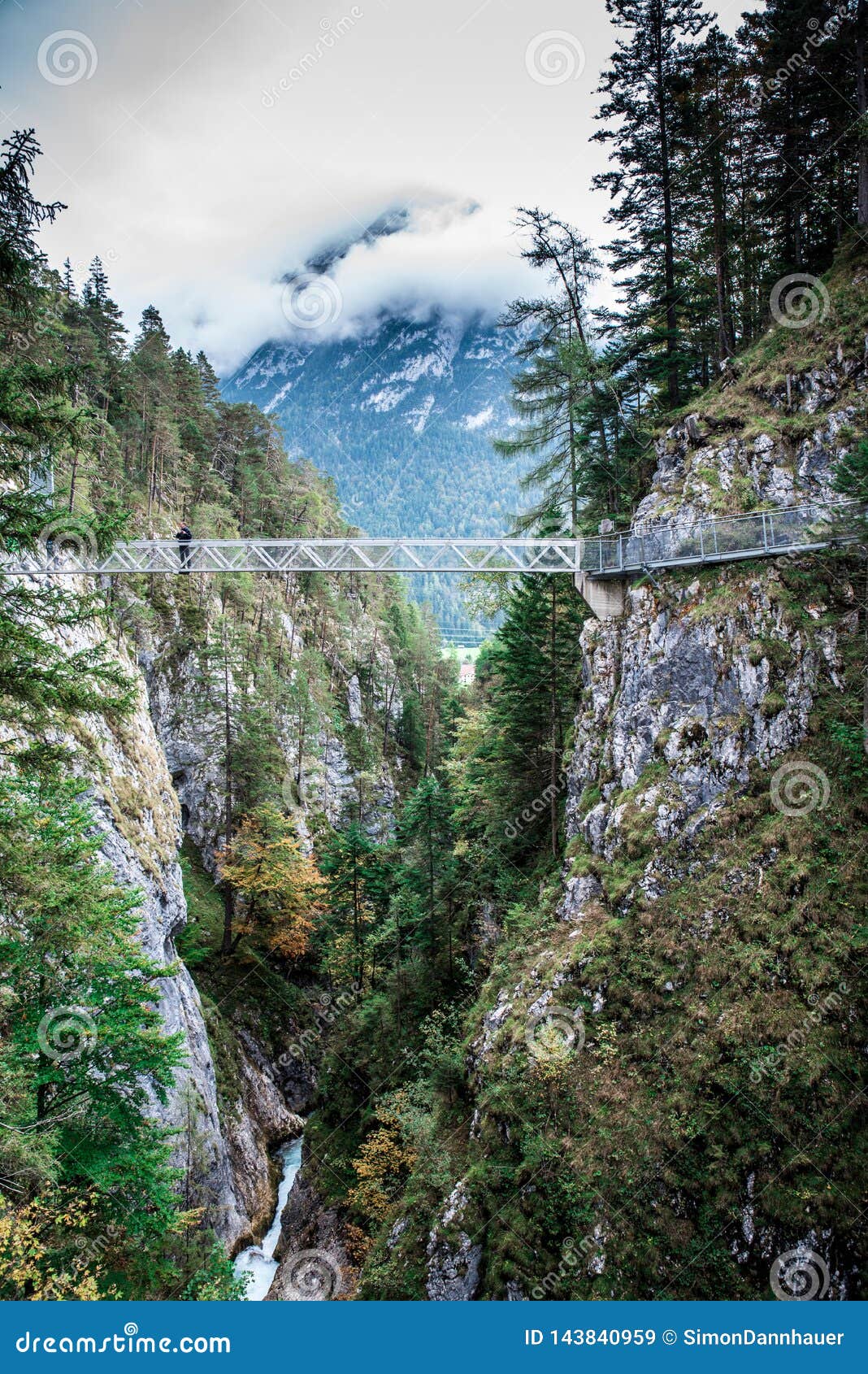 Leutaschklamm - Wild Gorge with River in the Alps of Germany Stock ...