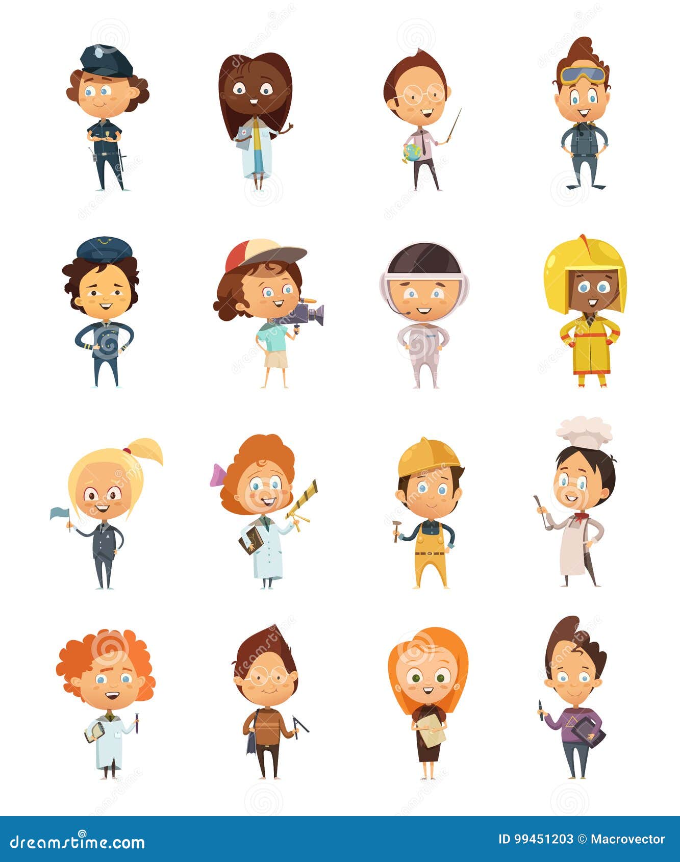 Leute-Beruf-nette Karikatur-Ikonen Vektor Abbildung - Illustration von ...