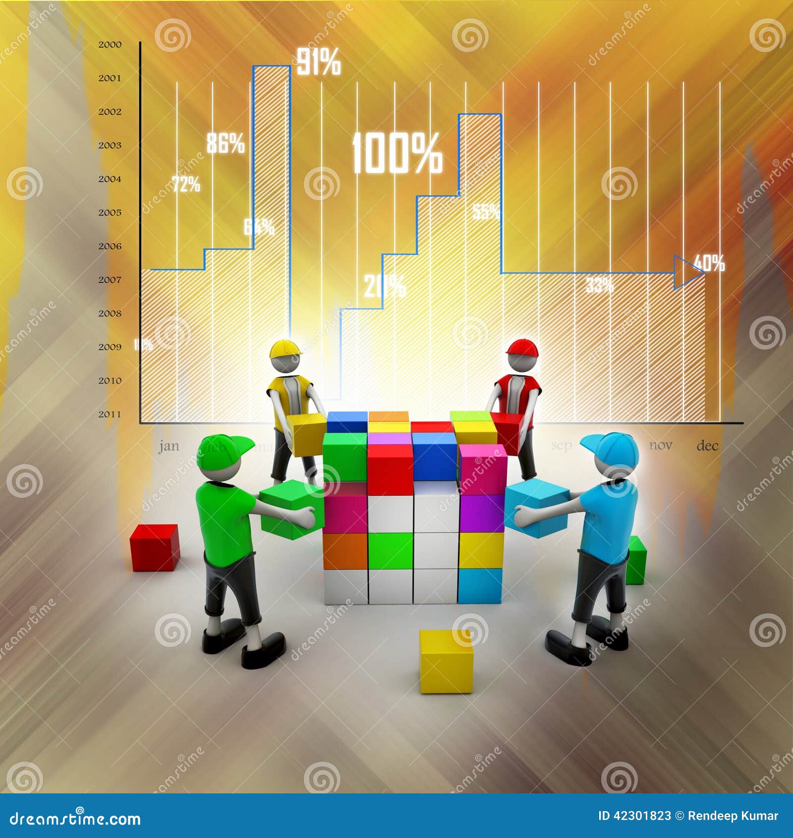 Leute 3d in der Teamwork stock abbildung. Illustration von dimensional ...