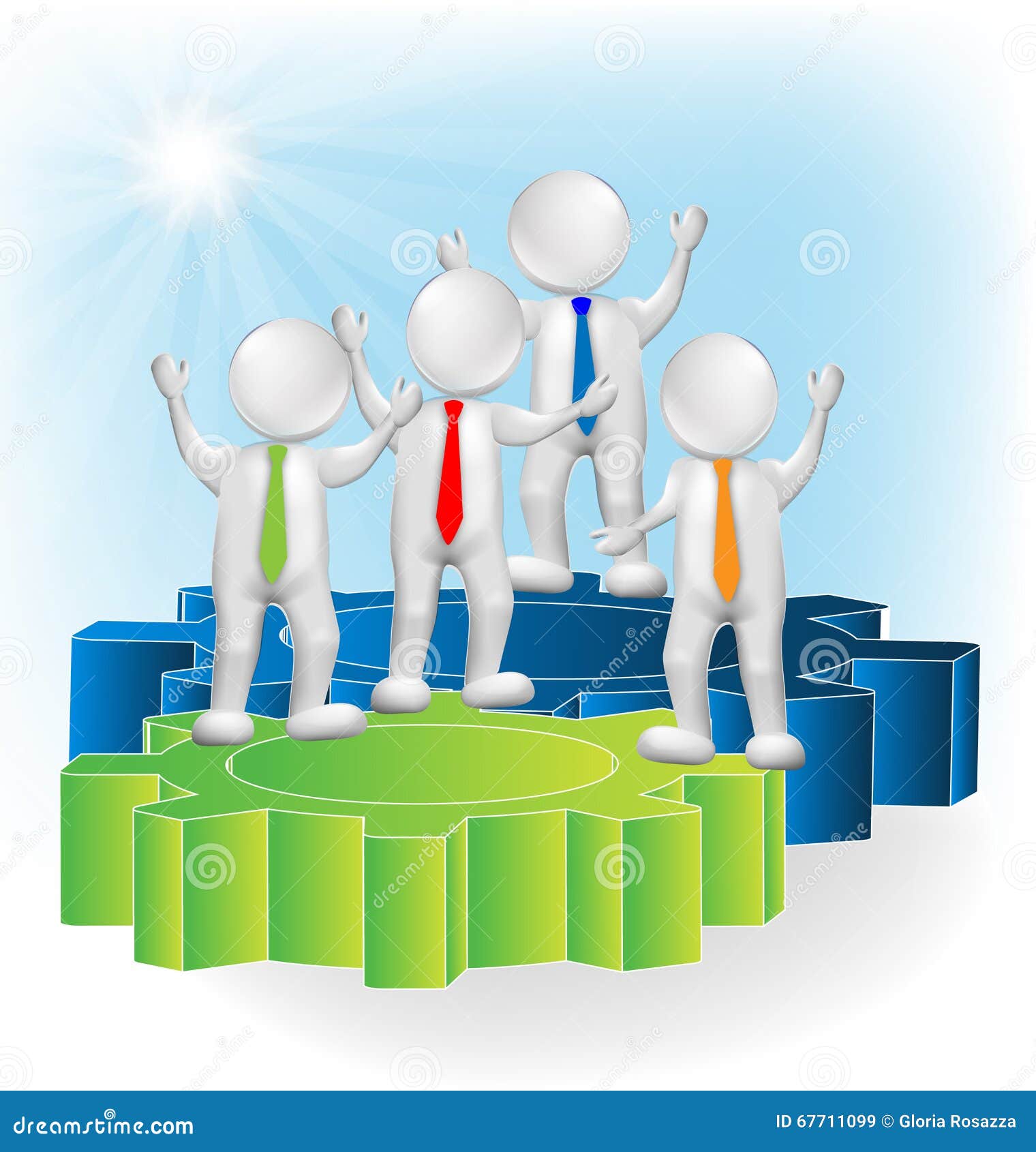 Leute der Teamwork 3d stock abbildung. Illustration von grün - 67711099