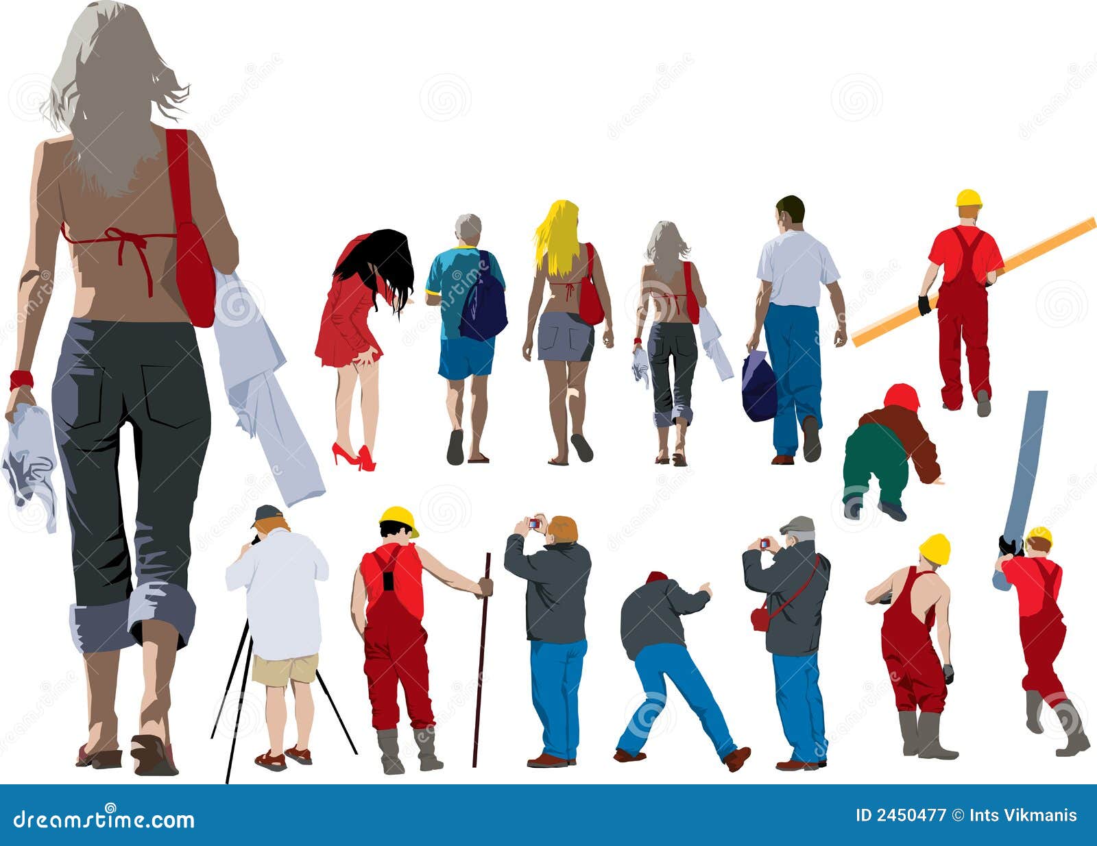 Leute, die weggehen vektor abbildung. Illustration von schönheit - 2450477