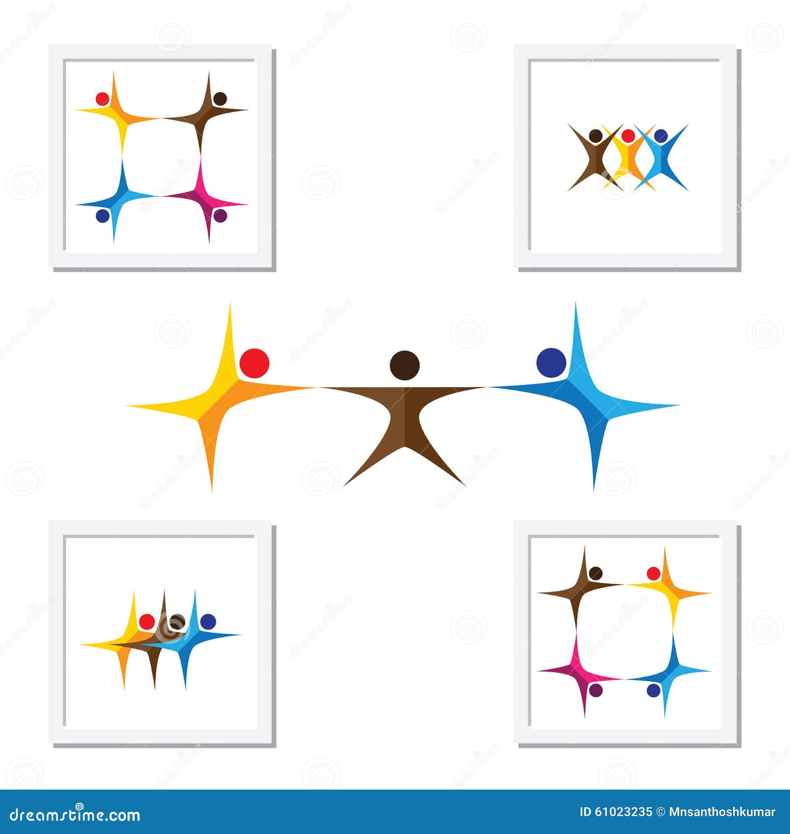 Leute, Freunde, Kinder Vector Logoikonen Und Gestaltungselemente Vektor ...