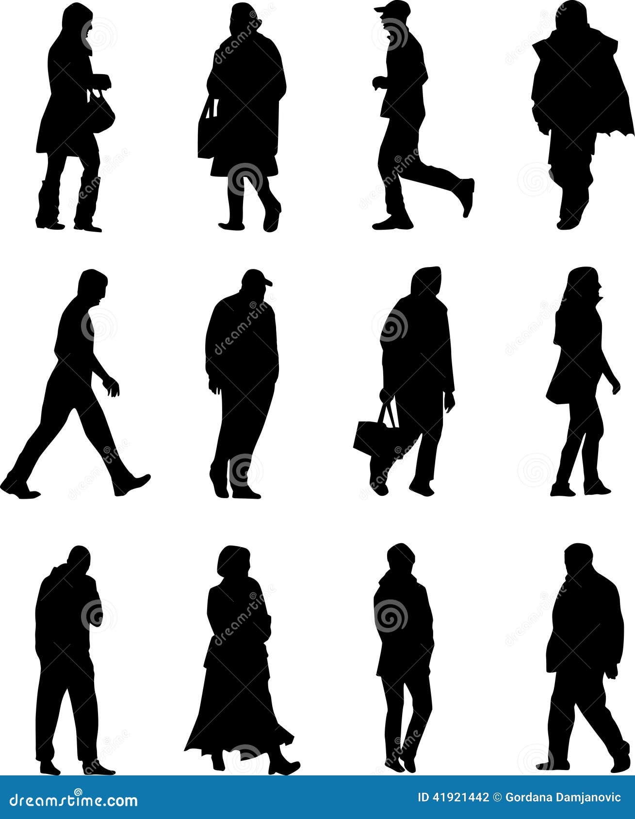 Leute-Gehen stock abbildung. Illustration von kerl, mann - 41921442