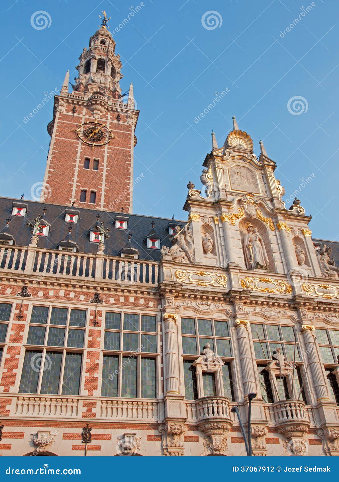 Leuven - University Library in Evening Light Stock Photo - Image of ...