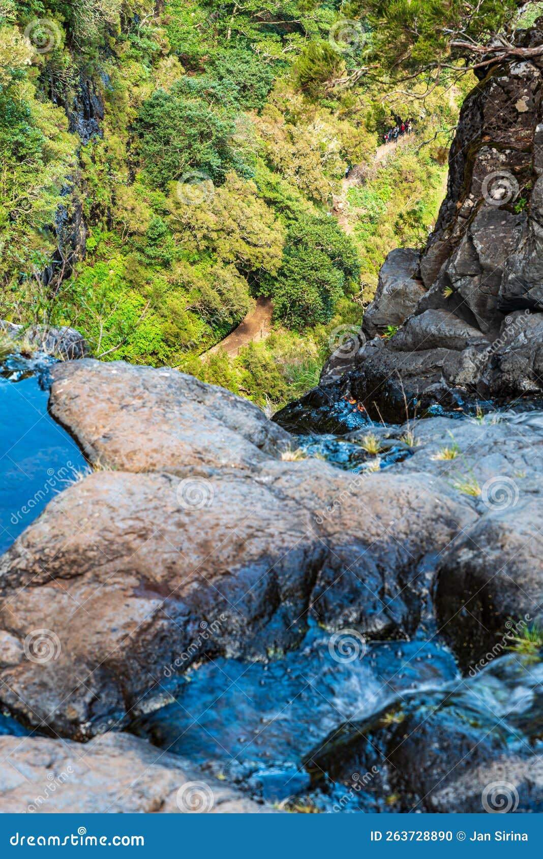 Levada Do Risco Hiking Trail from Lagoa Do Vento in Madeira Stock Photo ...