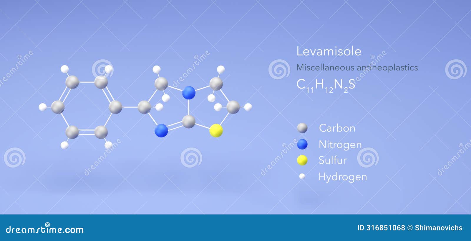 Levamisole Molecule, Molecular Structures, Miscellaneous ...
