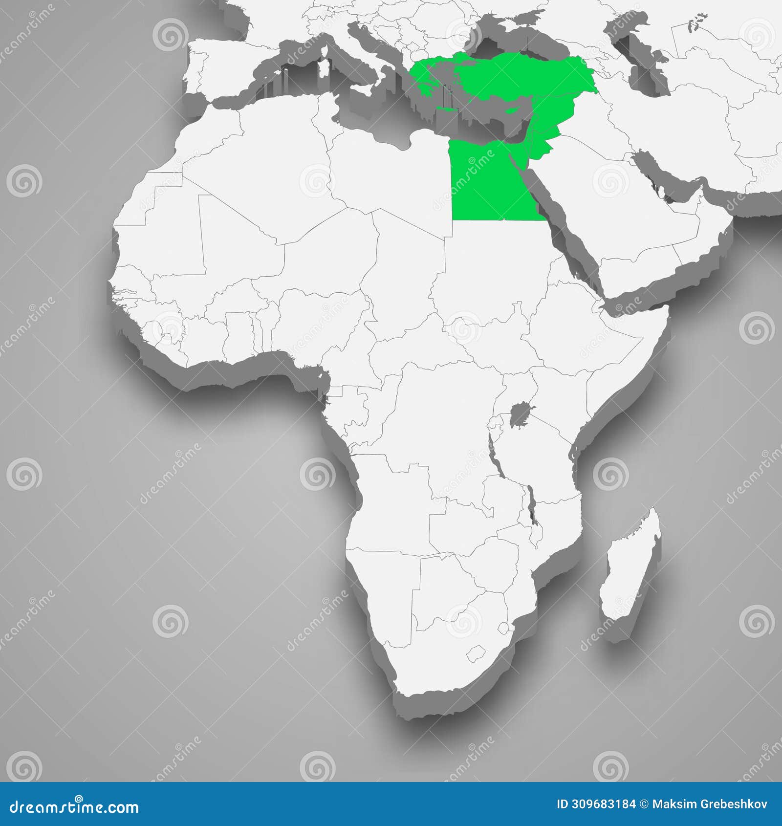 Levant Location within Asia 3d Map Stock Vector - Illustration of ...