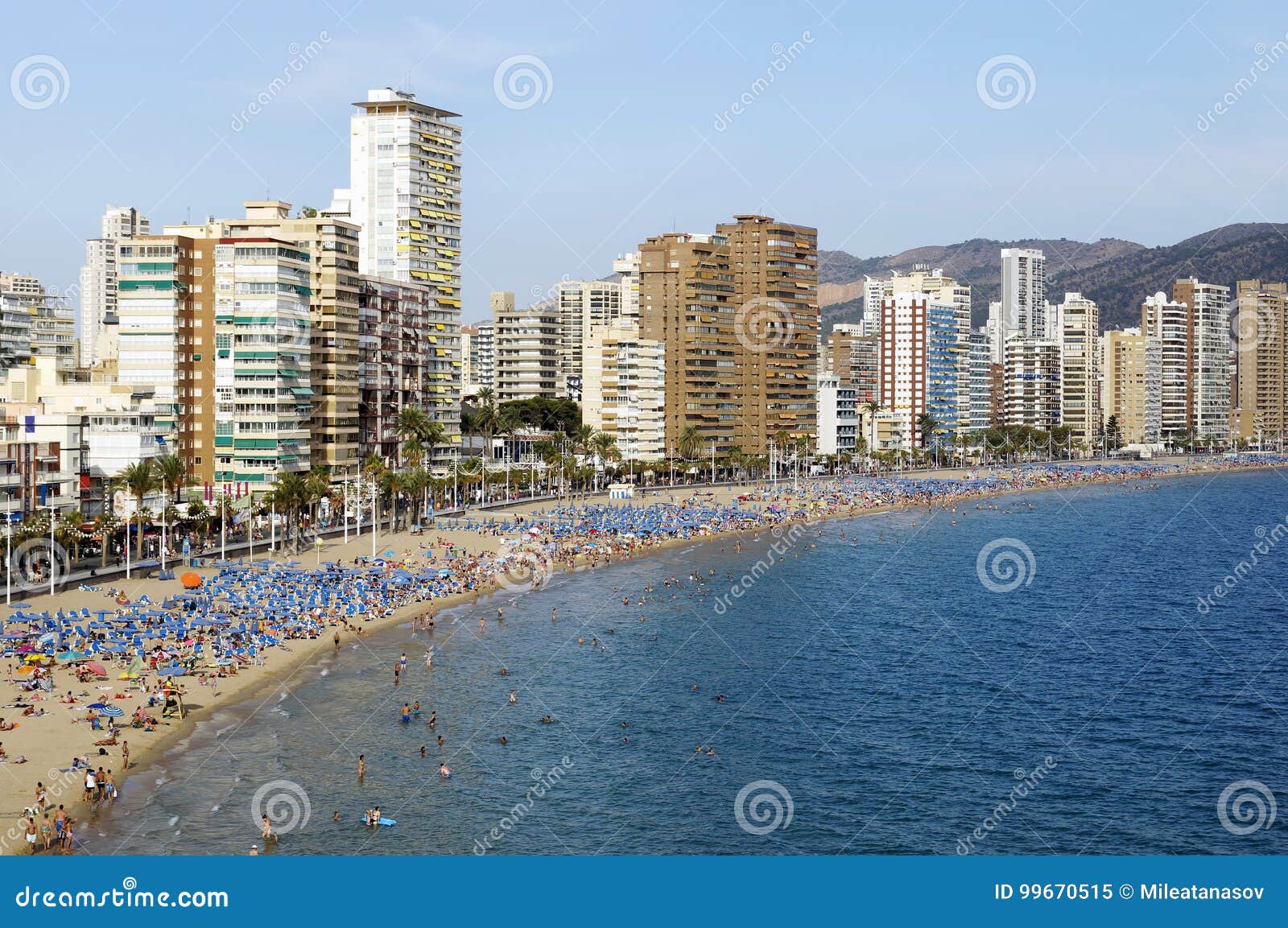 Levante beach in Benidorm editorial image. Image of buildings - 99670515