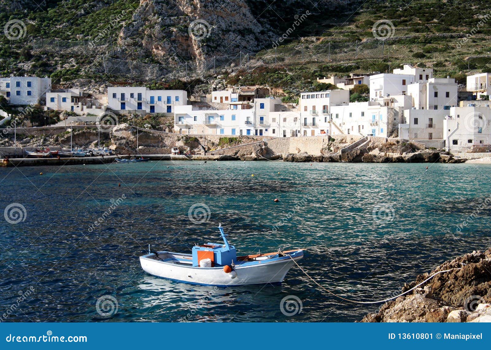 Levanzo stock image. Image of fishermen, mediterranean - 13610801