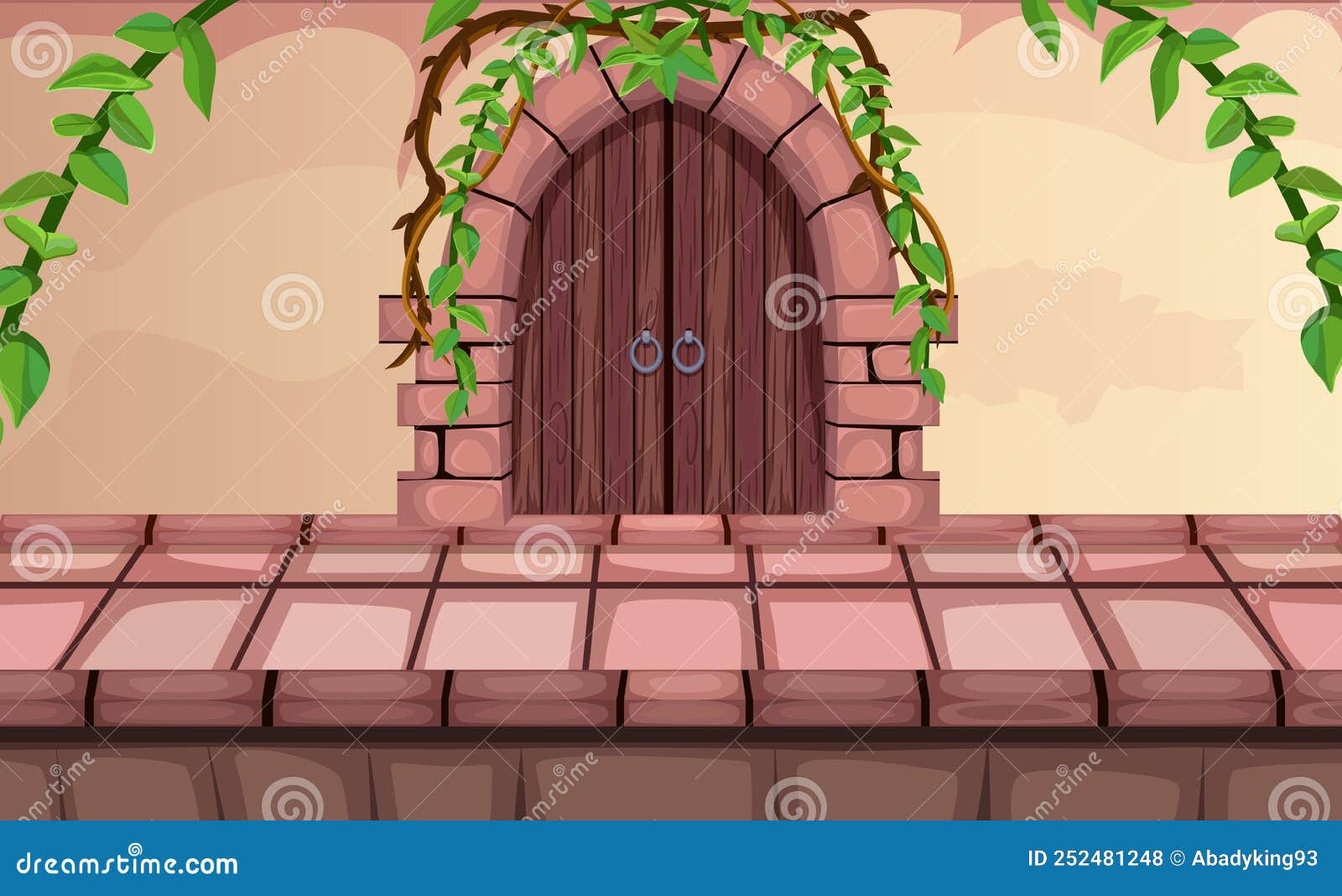 Game Background Cartoon , the Door To the Next Level Stock Vector ...