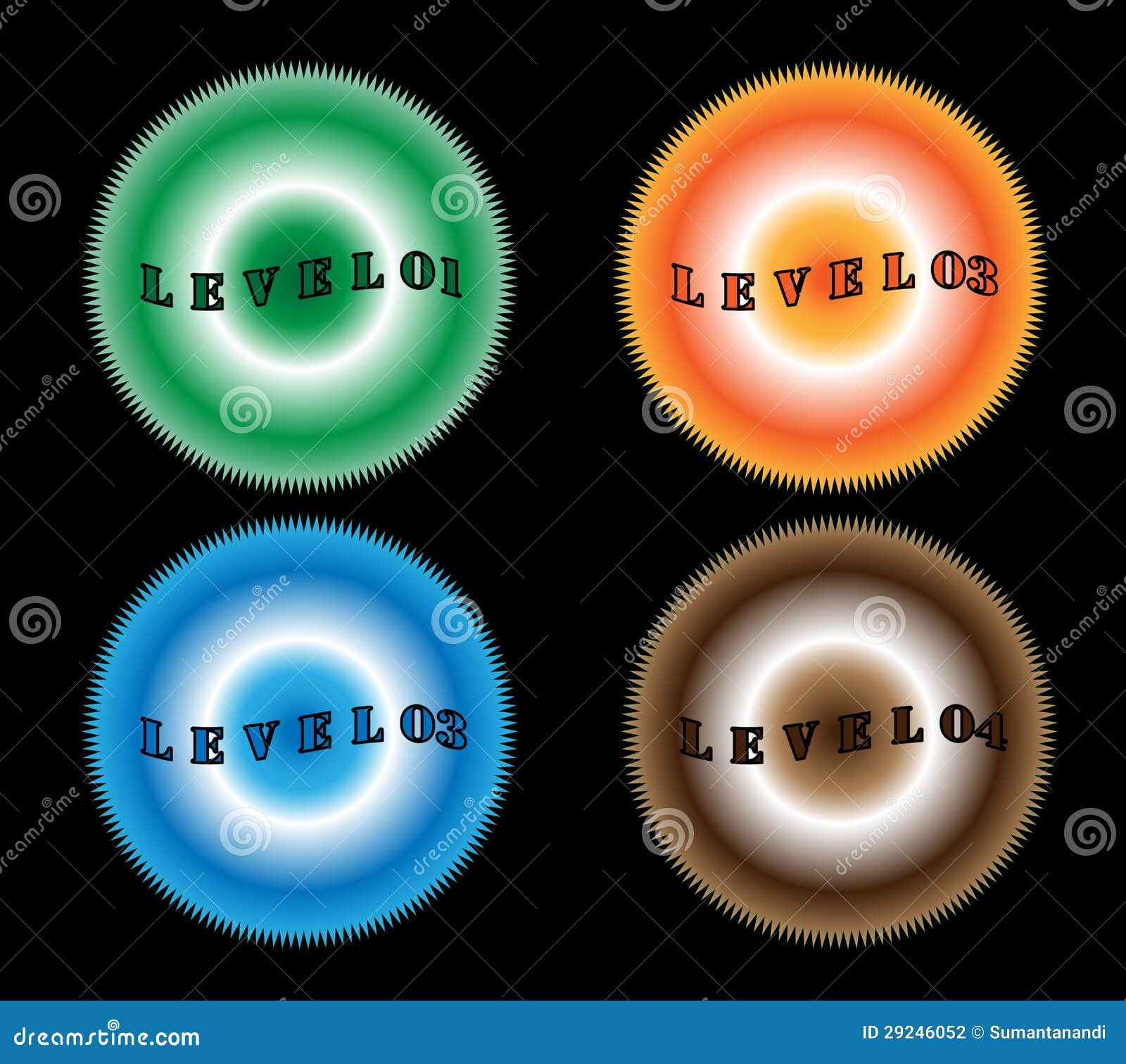 Level badges stock vector. Illustration of batch, progression - 29246052