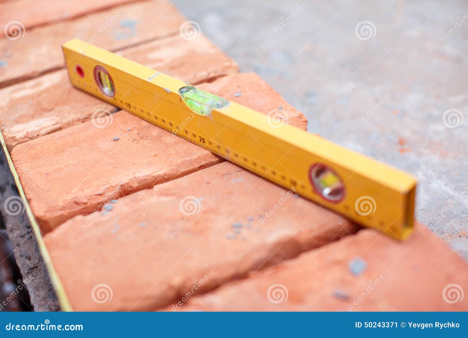 Level on bricks stock image. Image of home, garden, brick - 50243371
