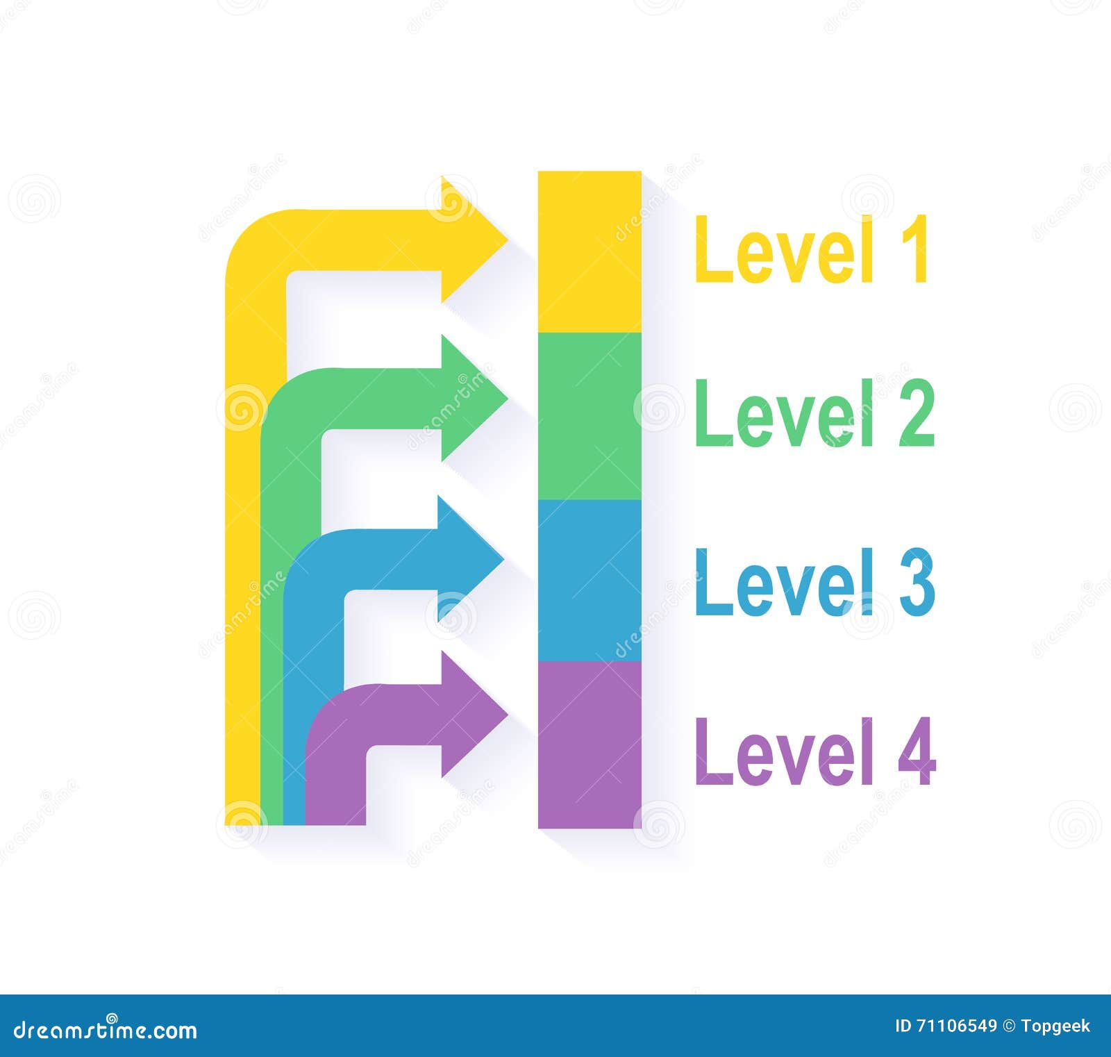 Level Chart with Colored Arrows Stock Vector - Illustration of graphic ...