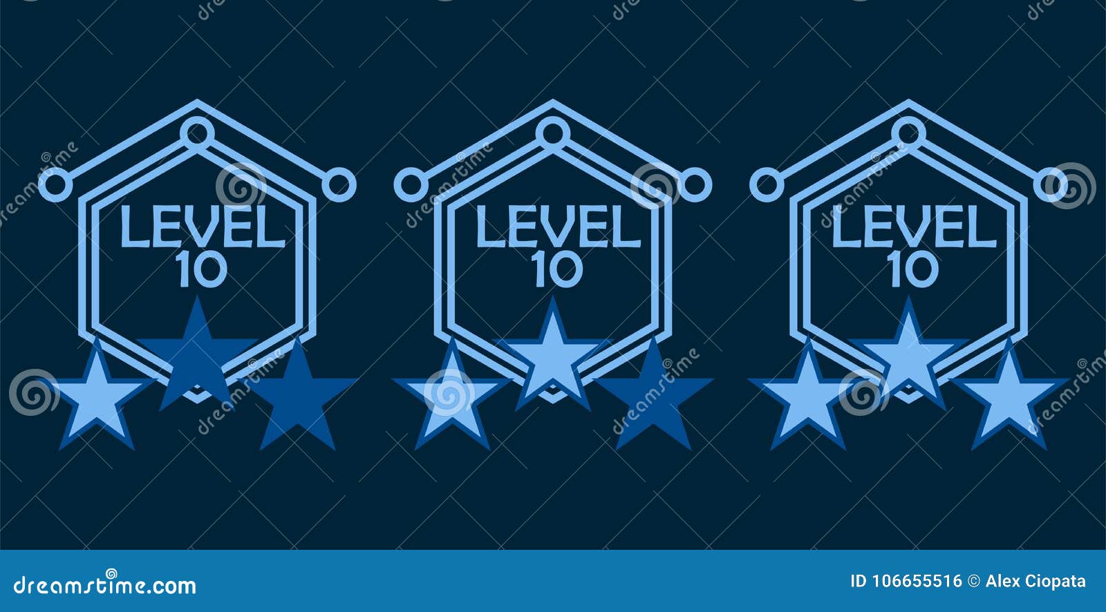 Level complete Badge stock vector. Illustration of icon - 106655516