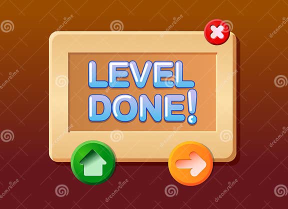 Level complete gaming ui stock vector. Illustration of clipart - 259690089