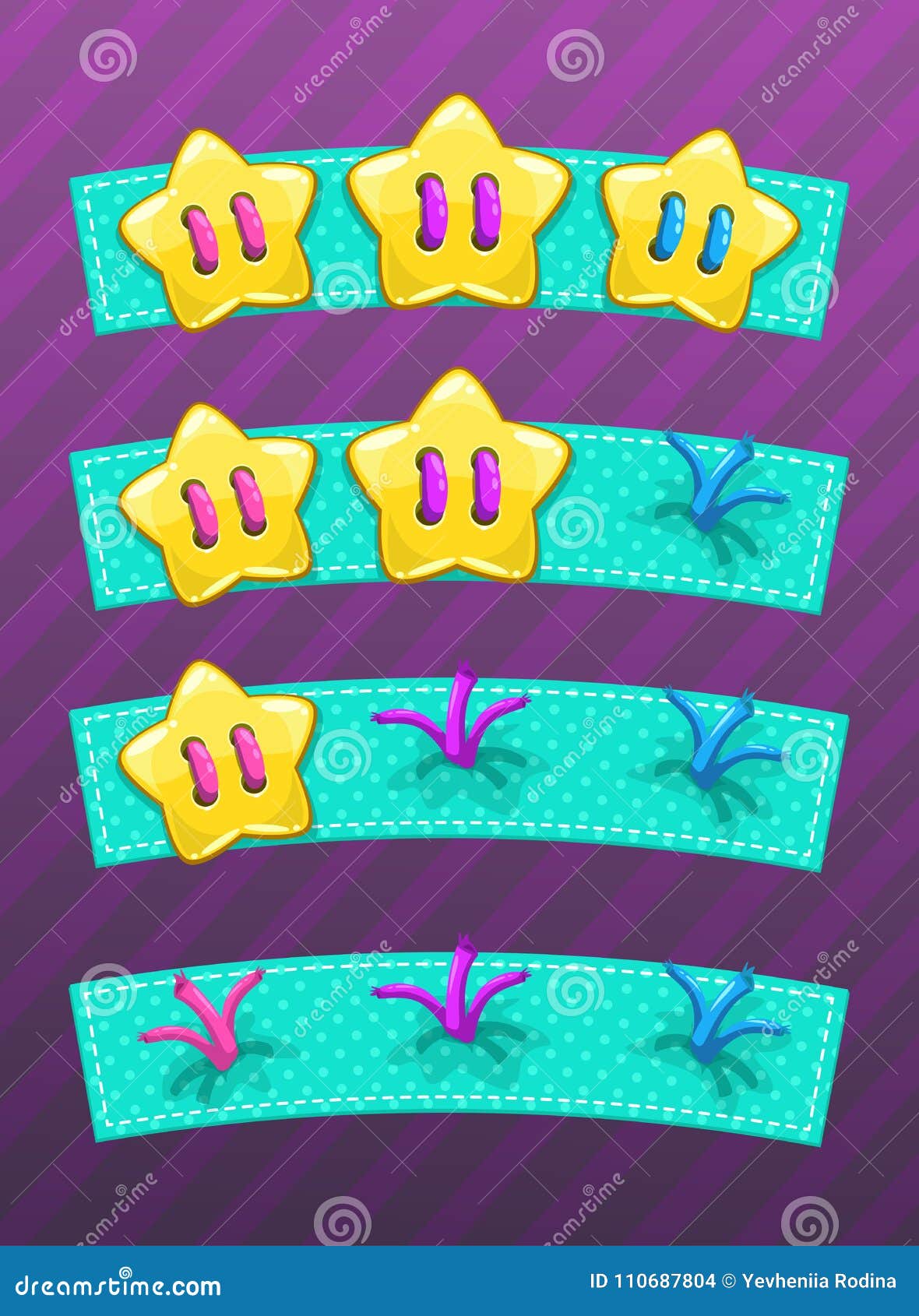 Level Complete Header with Stars. Stock Vector - Illustration of ...