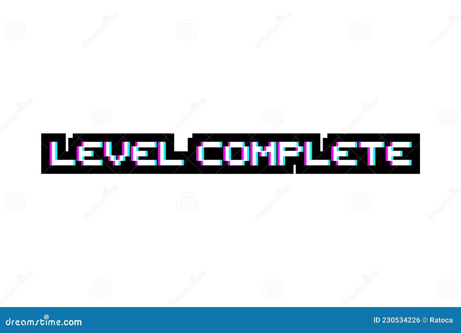 Level complete message stock vector. Illustration of score - 230534226