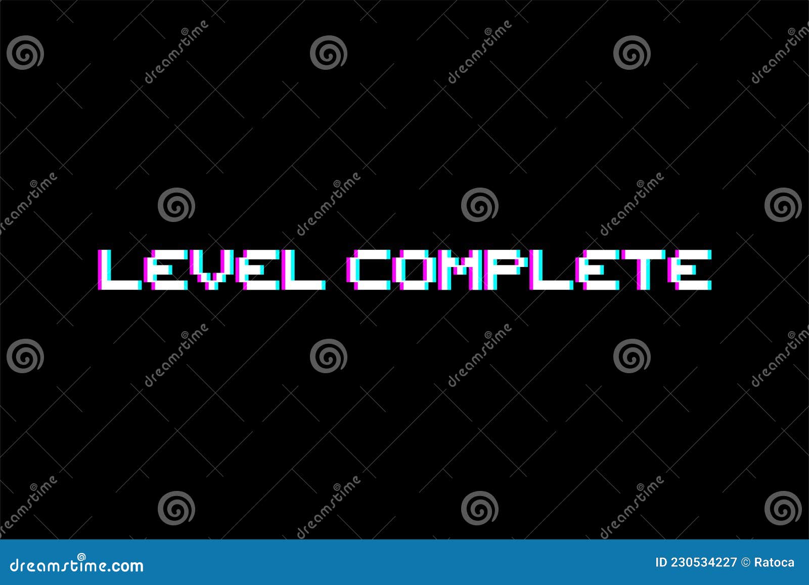 Level Complete Video Game Message Stock Vector - Illustration of ...