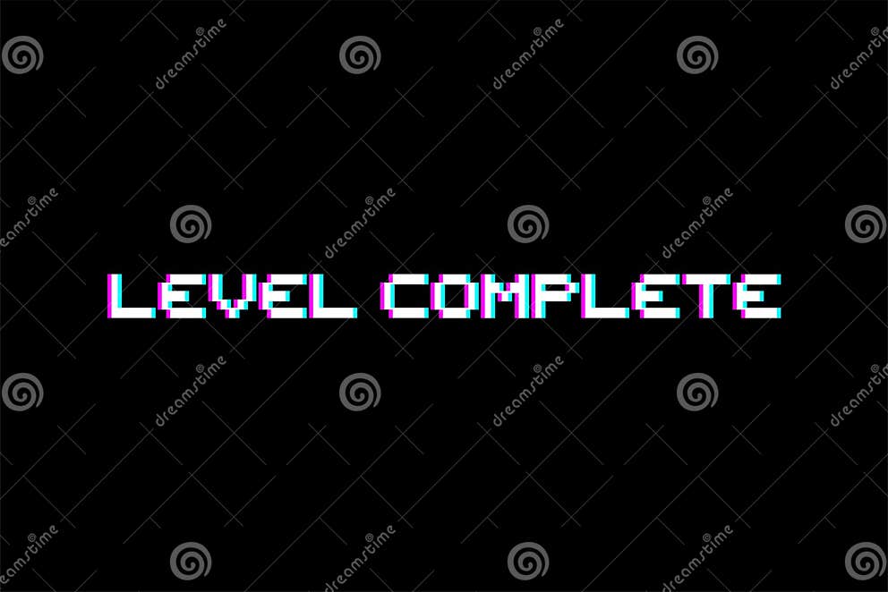 Level Complete Video Game Message Stock Vector - Illustration of ...
