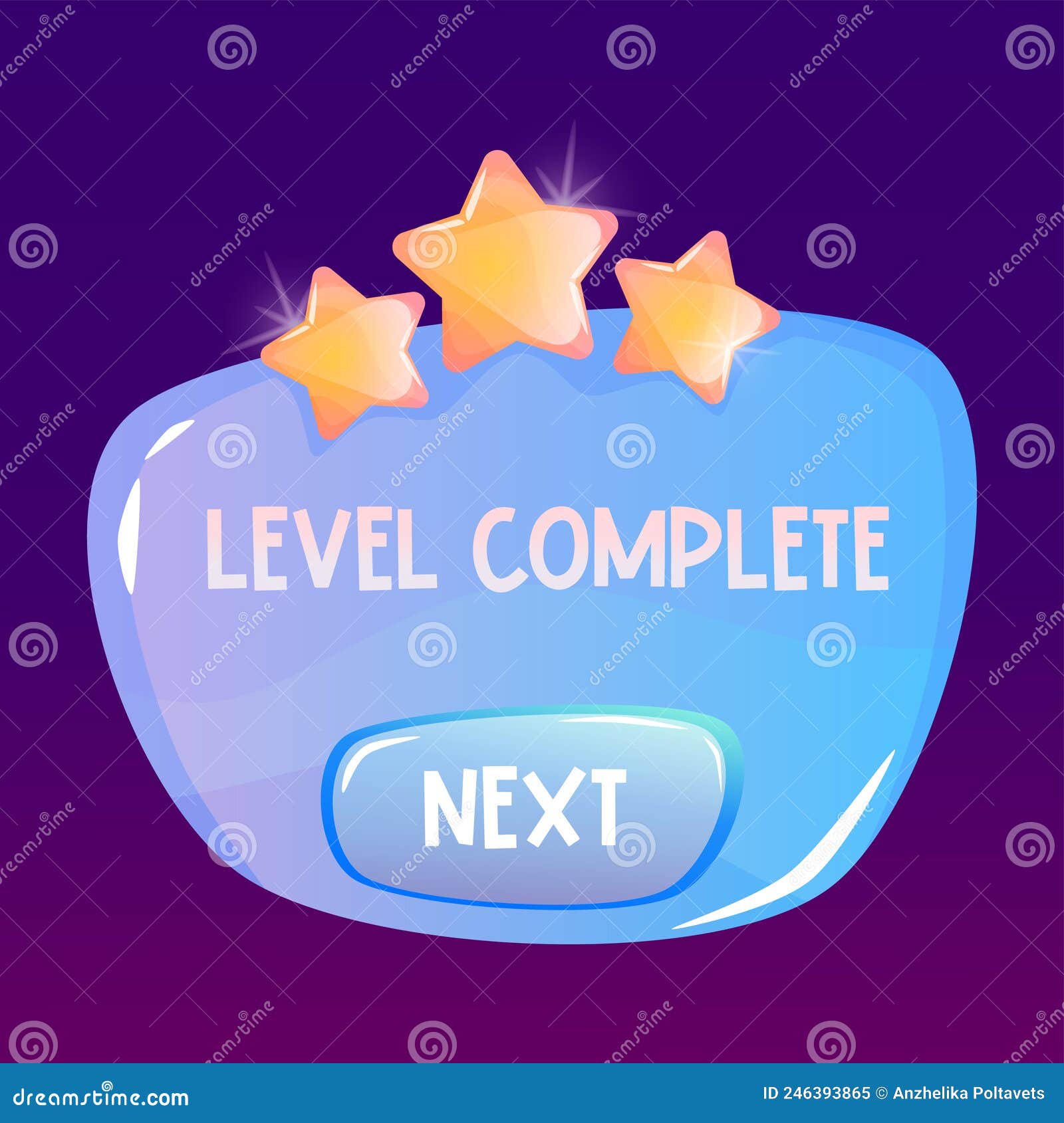 Level is Completed on the Panel for the Game Ui Interface. Screen with ...