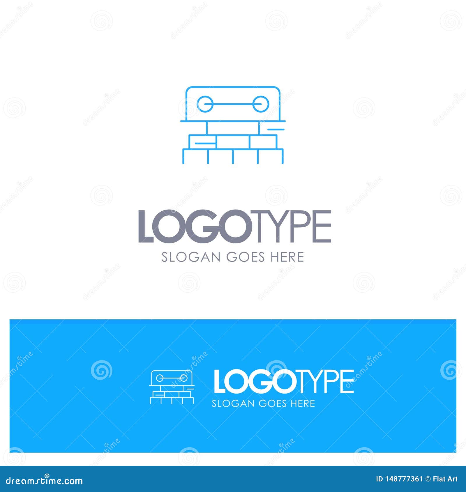 Level, Construction, Tool, Scale, Water Blue OutLine Logo with Place ...