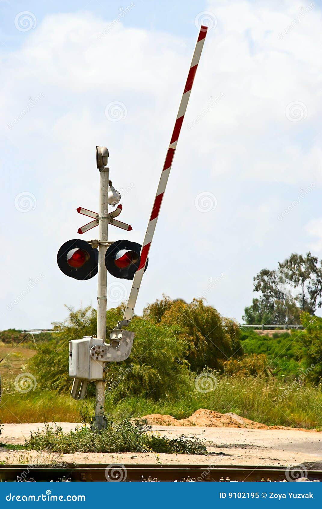 Level crossing stock image. Image of lonely, barrier, landscape - 9102195