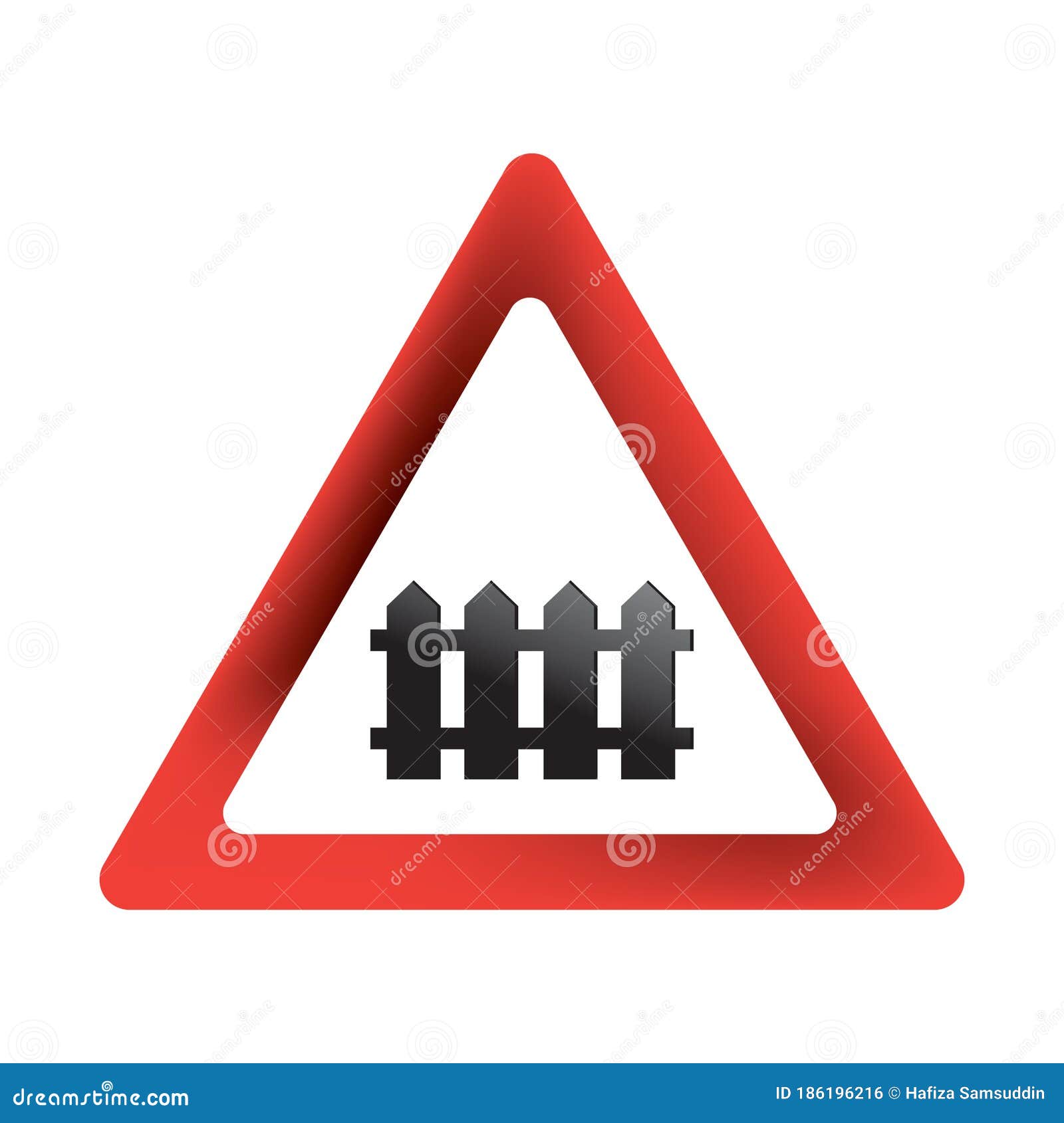 Level Crossing with Barrier Sign. Vector Illustration Decorative Design ...