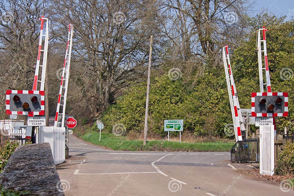 Level Crossing in Mid Devon UK Stock Image - Image of signage, hazard ...