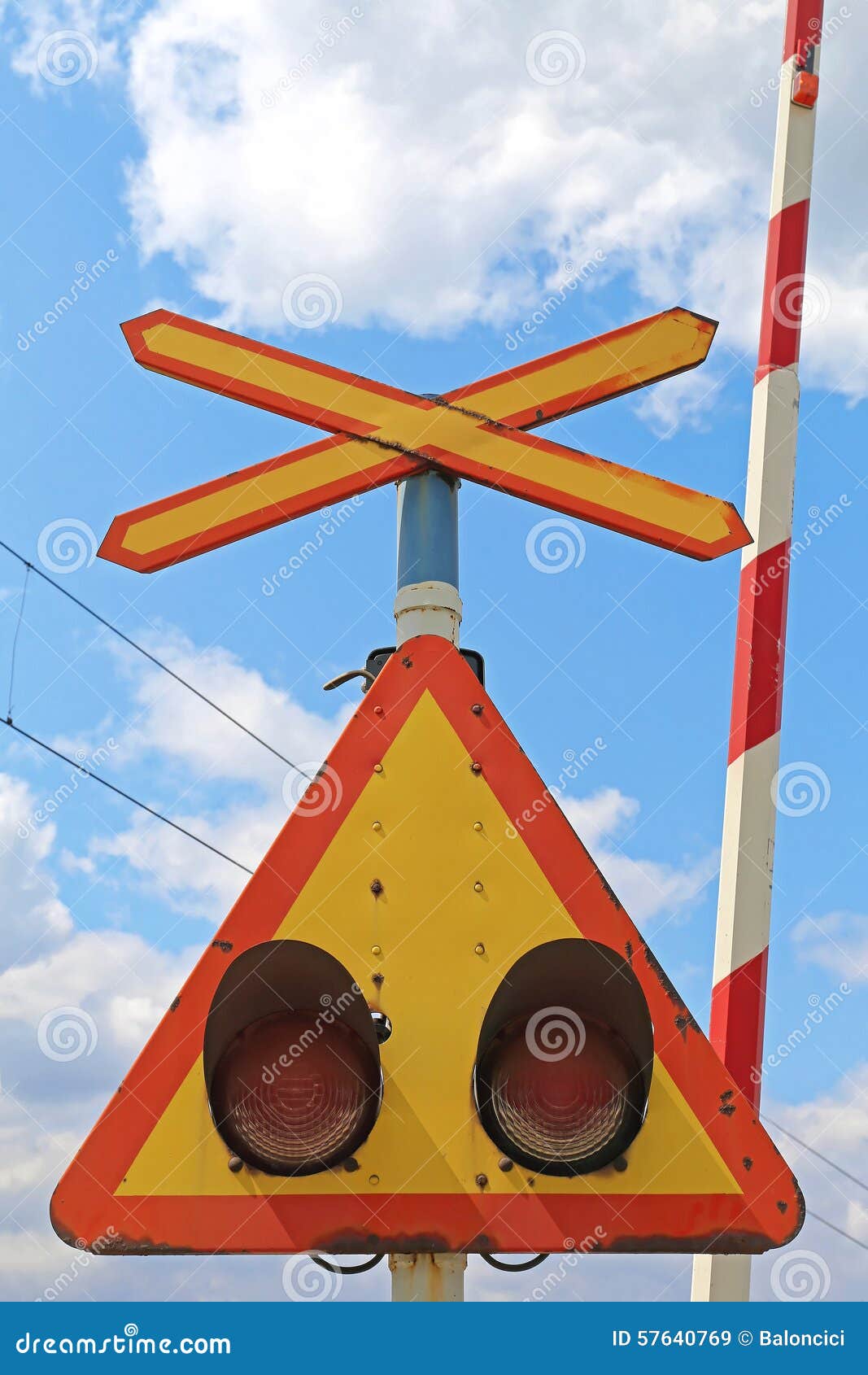 Level Crossing Sign stock image. Image of lights, warning - 57640769