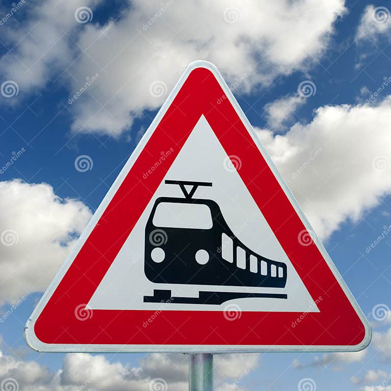 Level Crossing Sign - Train Traffic Stock Image - Image of blue, danger ...