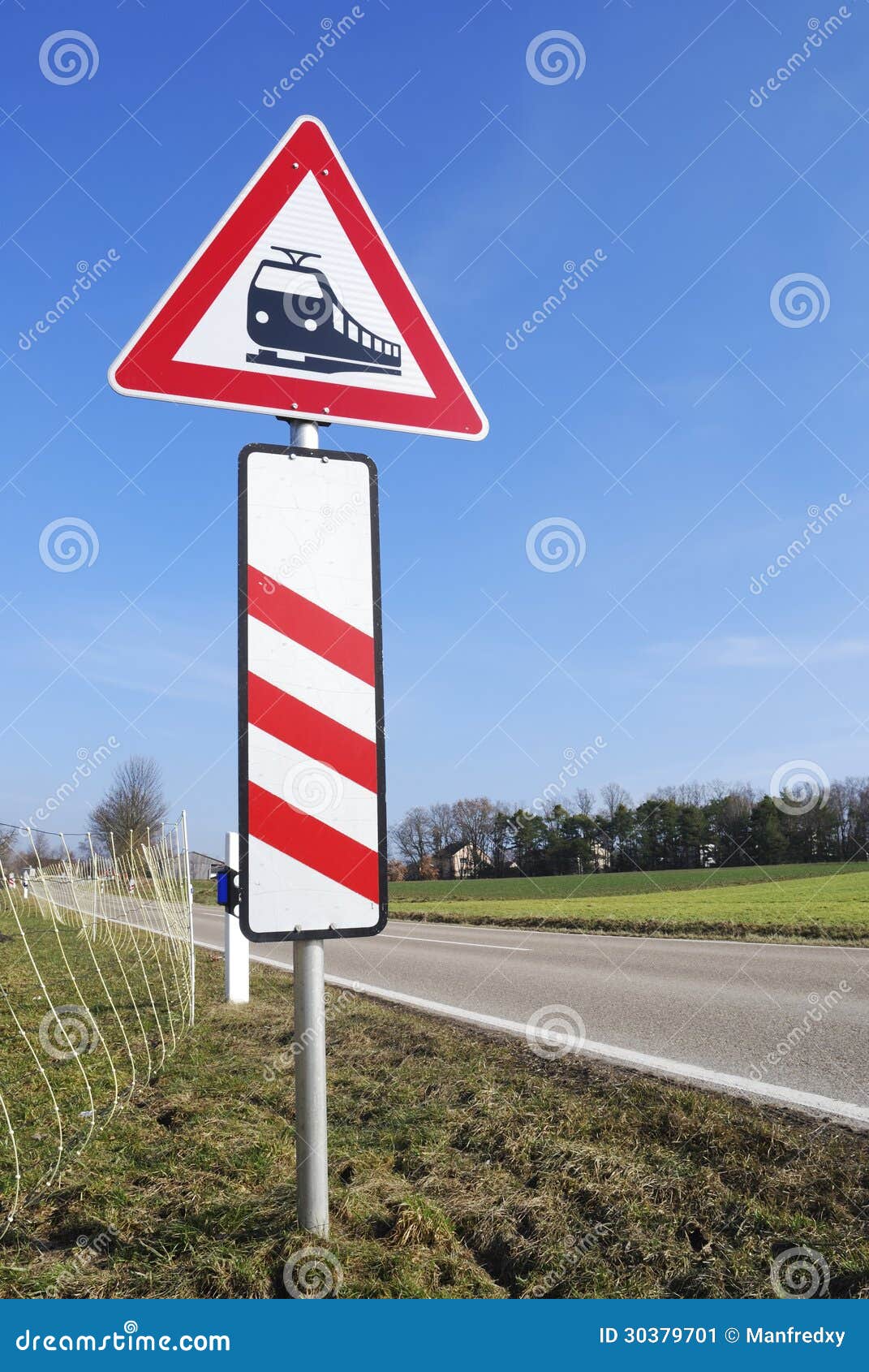 Level Crossing Sign stock image. Image of triangle, sign - 30379701