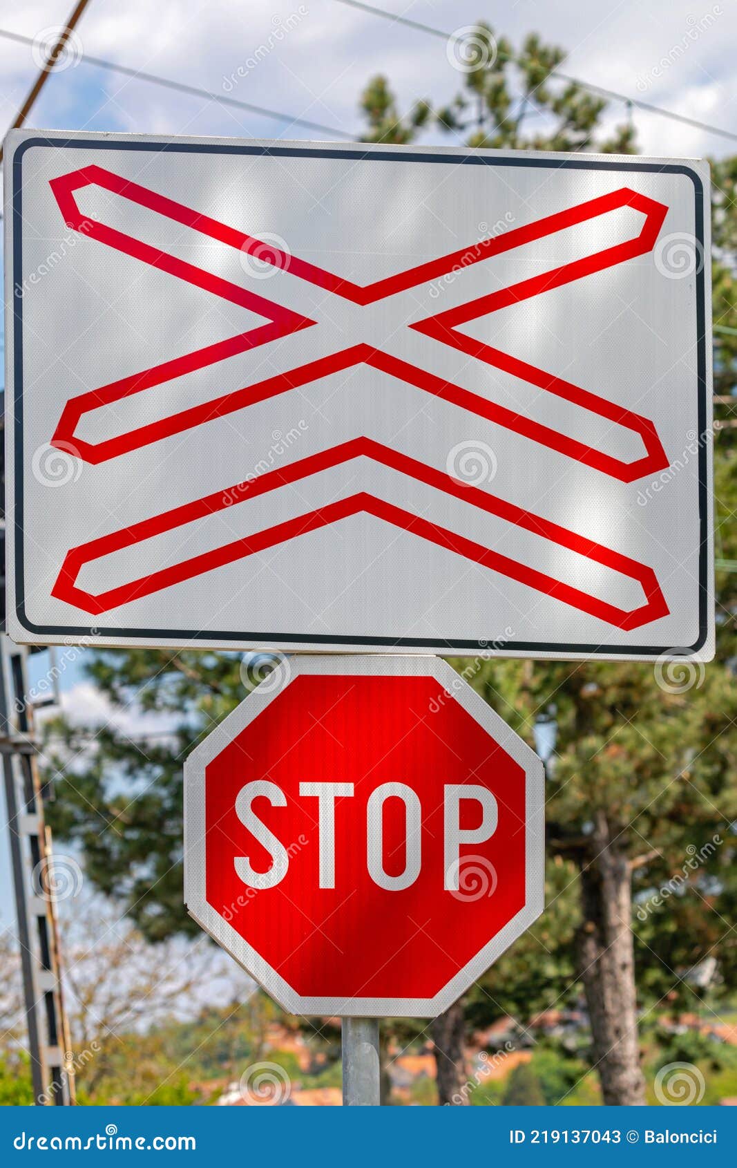Level Crossing Stop stock image. Image of caution, crossing - 219137043