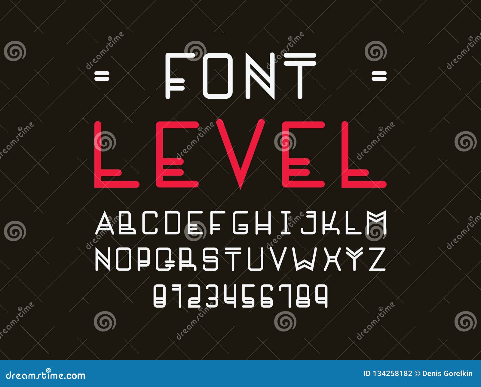 Level Font. Vector Alphabet Stock Vector - Illustration of number ...