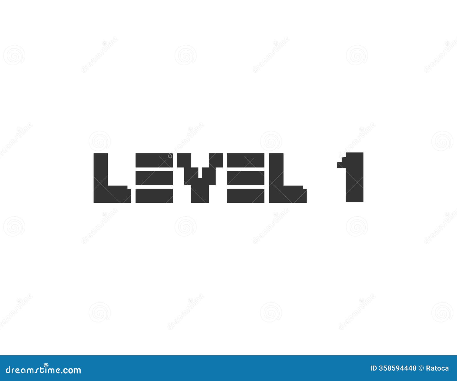 Level 1 Game Symbol Message Stock Vector - Illustration of console ...
