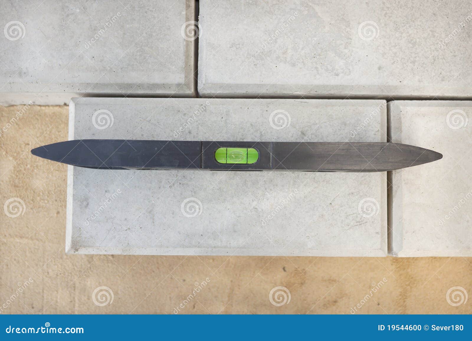 Level Gauge it is Applied at Stone Blocks Laying Stock Photo - Image of ...