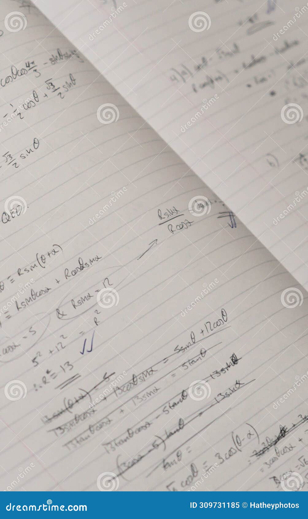 A Level Maths Student Exercise Book Stock Image - Image of sums ...