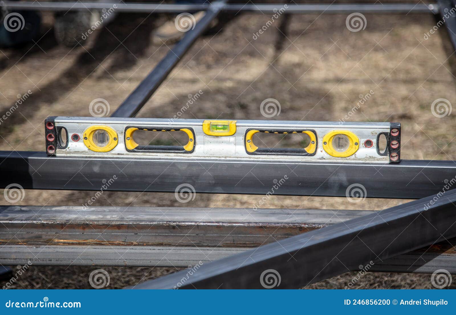 Level Measuring Device at a Construction Site. Stock Photo - Image of ...