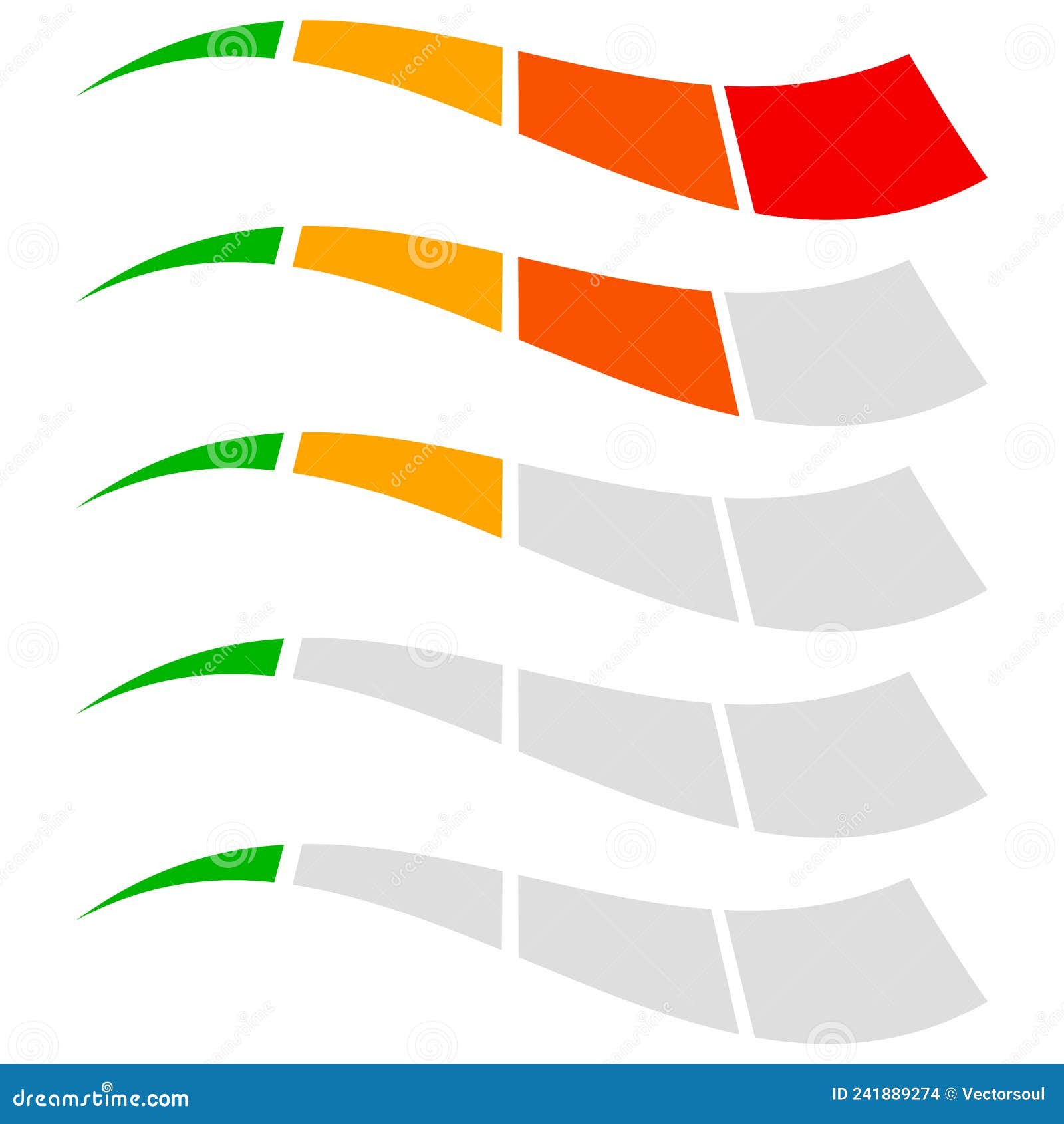 Level, Progress Bar, Indicator. Low-high Progression, Guage, Meter and ...