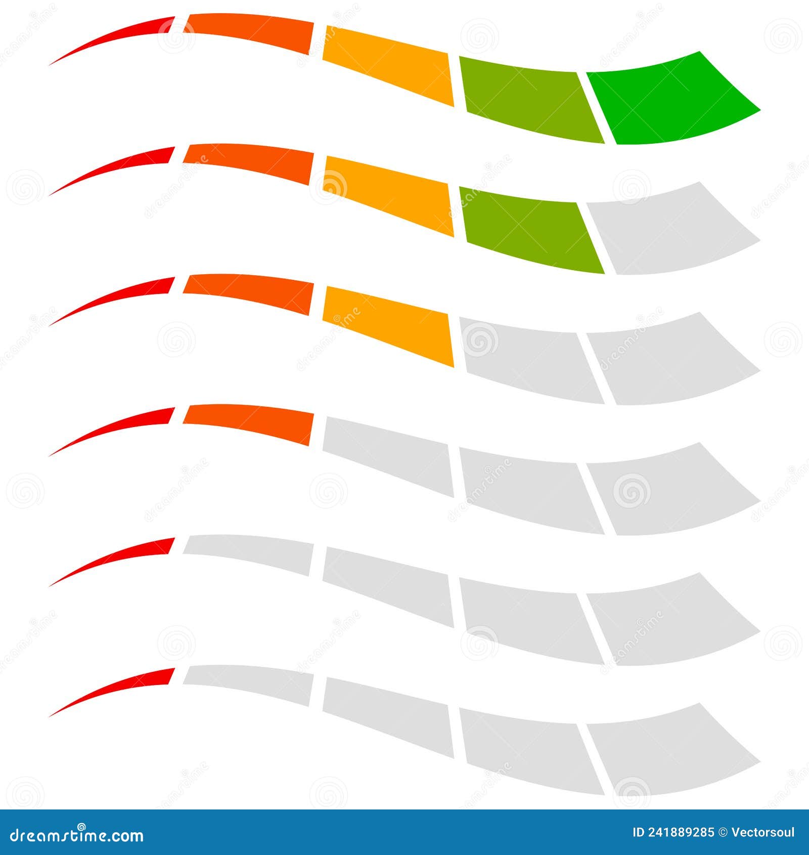 Level, Progress Bar, Indicator. Low-high Progression, Guage, Meter and ...