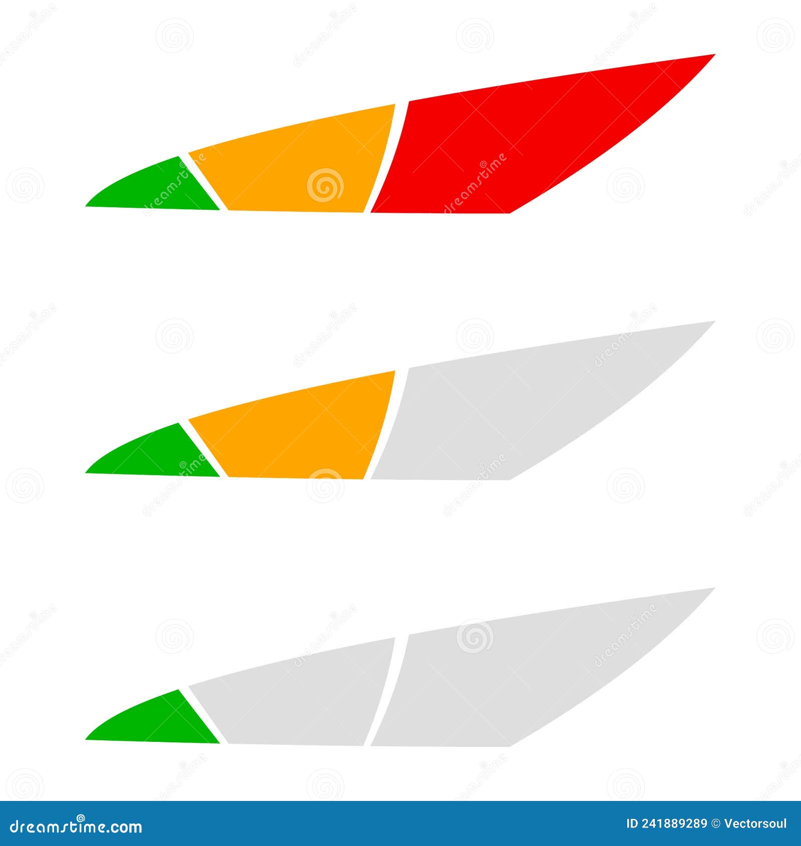 Level, Progress Bar, Indicator. Low-high Progression, Guage, Meter and ...