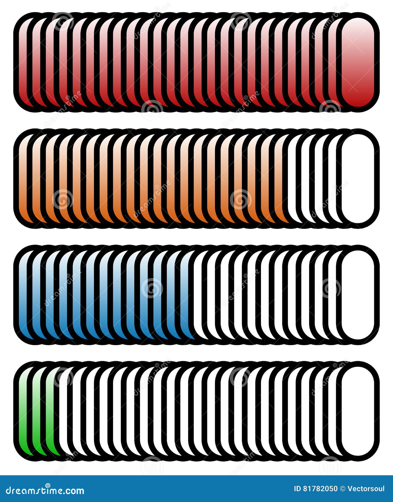 Level, Progress Indicators with Levels in Sequence from Low To H Stock ...