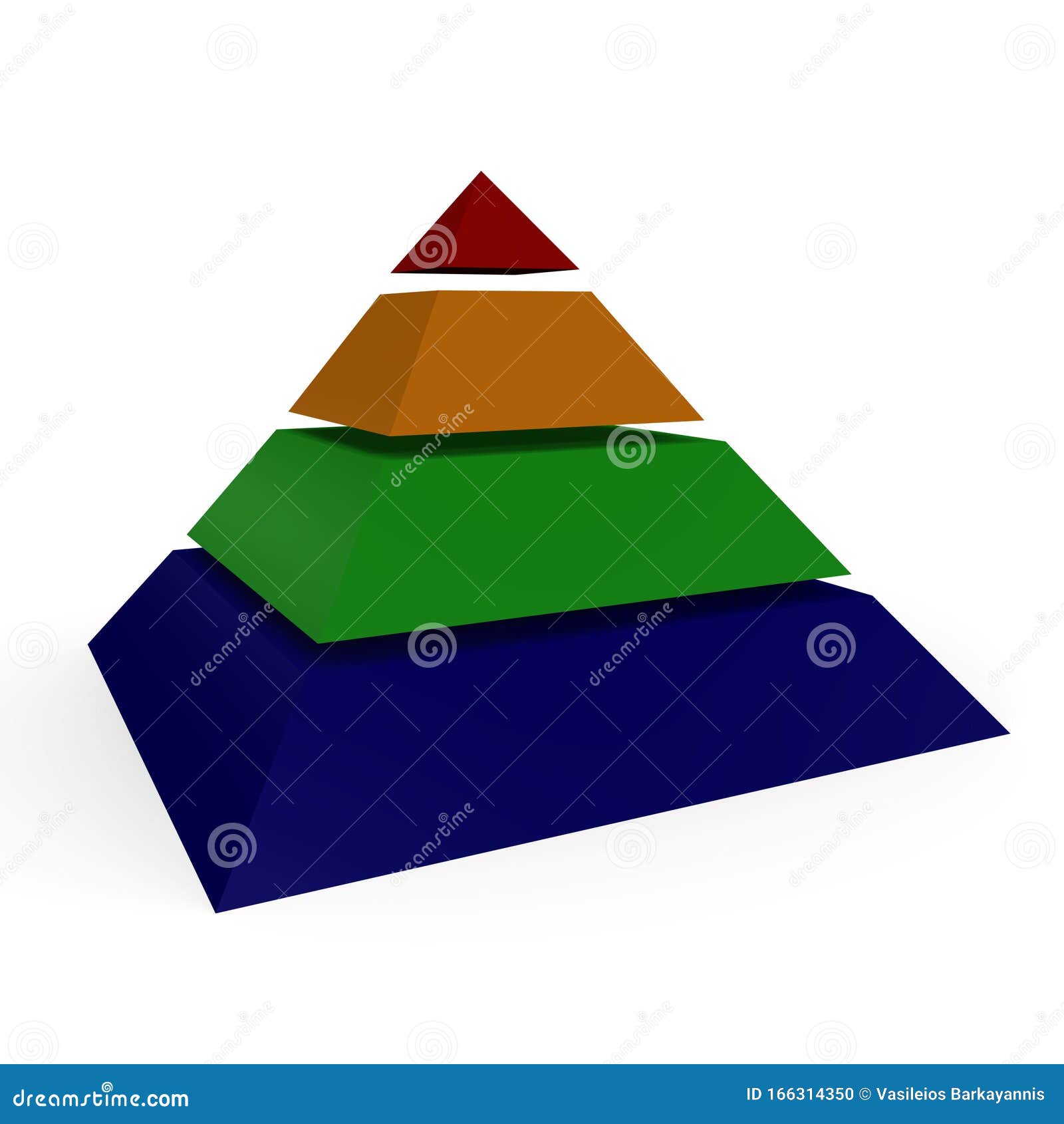 A 4 Level Pyramid - a 3d Image Stock Illustration - Illustration of ...