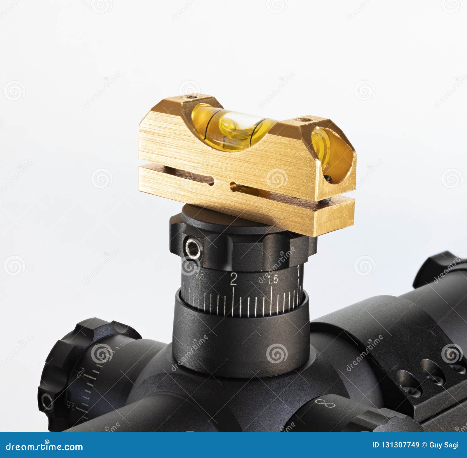 Level on a scope turret stock image. Image of object - 131307749