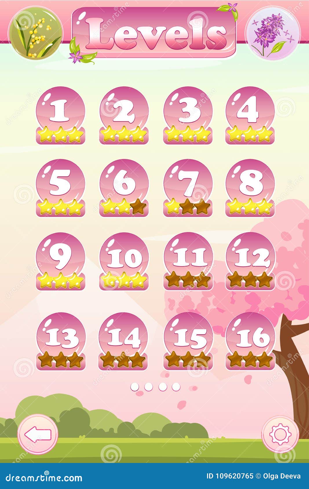 Level Selection Game User Interface Stock Vector - Illustration of ...